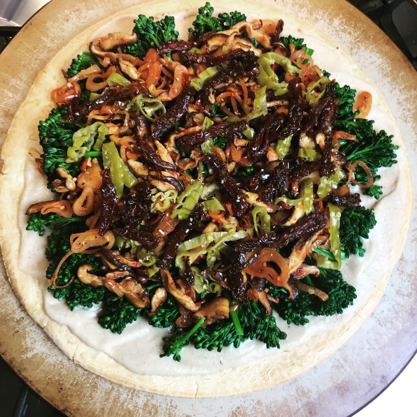 Broccoli Rabe Pizza + White Garlic “Cream” Sauce – Simple Spoils, Naturally